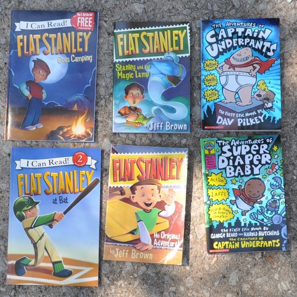 Toys | Lot Of 6 Kids Flat Stanley Captain Underpants Books Please See ...